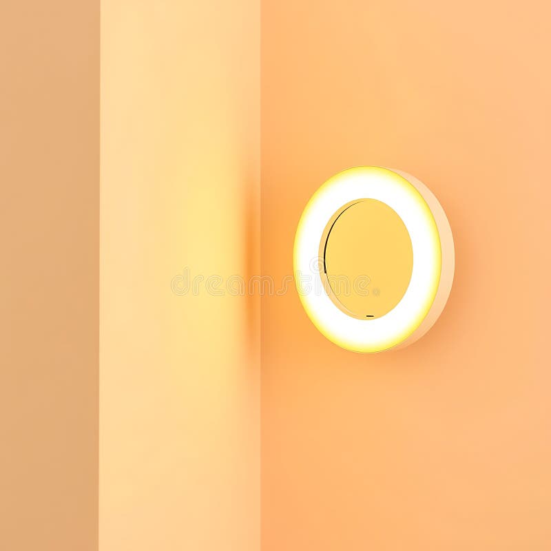 A Modern Pastel Yellow LED Ring Light with Adjustable Brightness on a ...