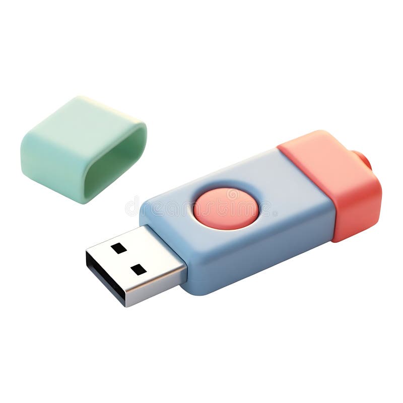 Stylish Blue Pink USB Drive Isolated on White Background Stock ...