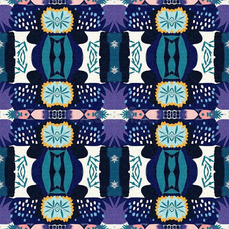 Modern Patchwork Grid Trim with Fabric Effect Design. Seamless ...