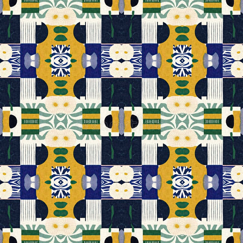 Modern Patchwork Grid Pattern with Fabric Effect Design. Seamless ...