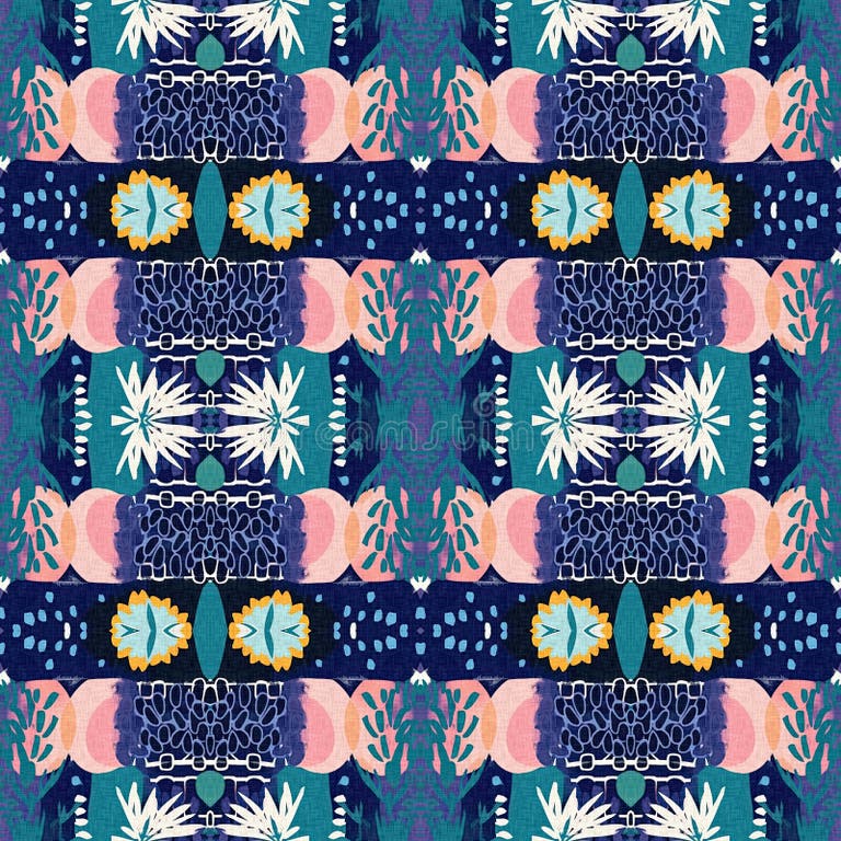 Modern Patchwork Grid Pattern with Fabric Effect Design. Seamless ...