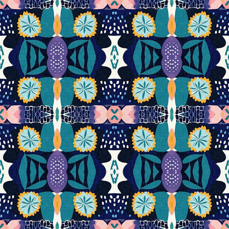 Modern Patchwork Grid Pattern with Fabric Effect Design. Seamless ...