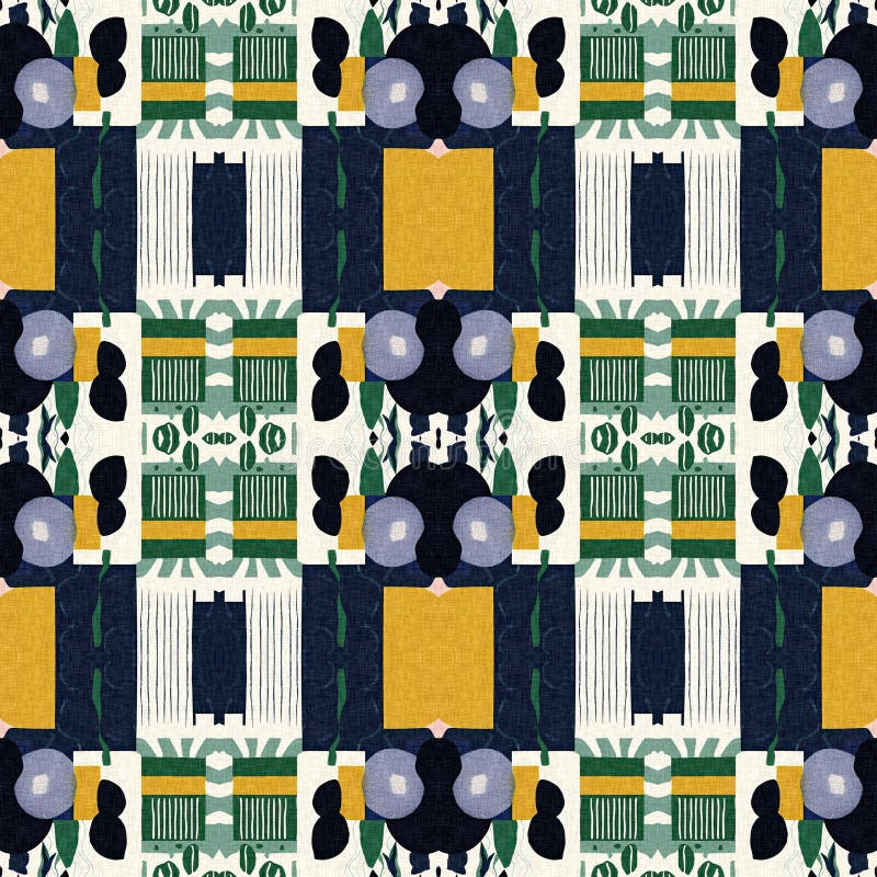 Modern Patchwork Grid Pattern with Fabric Effect Design. Seamless ...