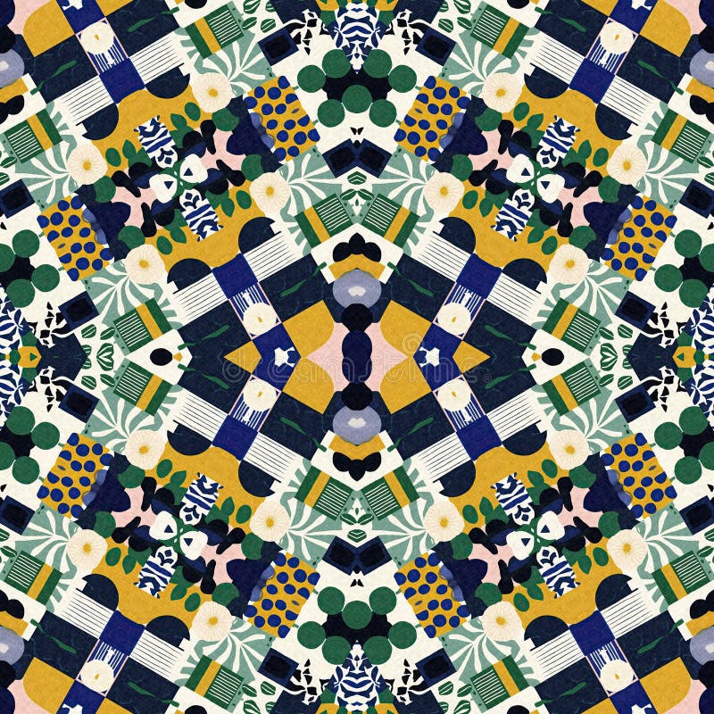 Modern Patchwork Grid Pattern with Fabric Effect Design. Seamless ...