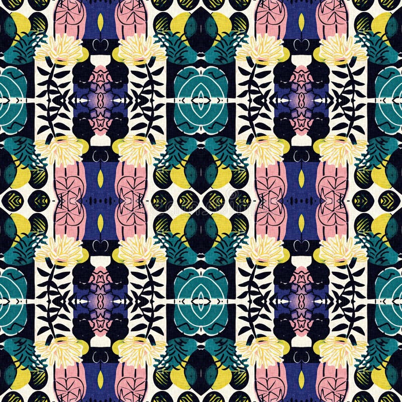 Modern Patchwork Grid Pattern with Fabric Effect Design. Seamless ...