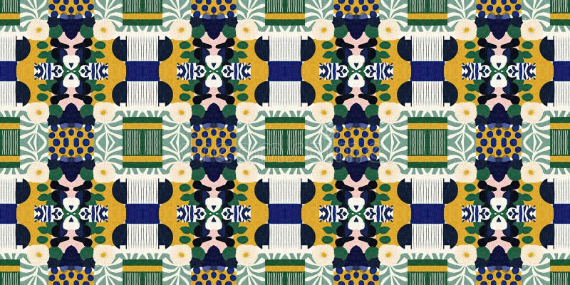 Modern Patchwork Grid Pattern with Fabric Effect Design. Seamless ...