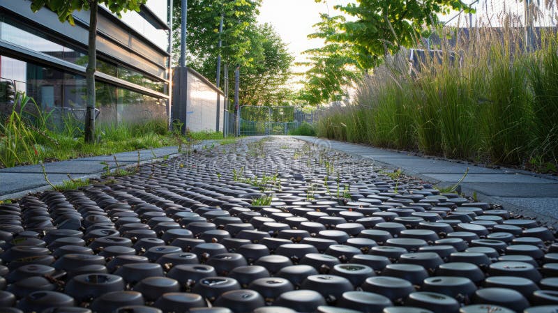 Modern Pathway with Innovative Paving Design Stock Photo - Image of ...