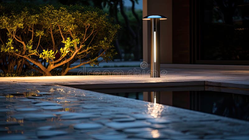 Modern pathway light stock illustration. Illustration of light - 317268783