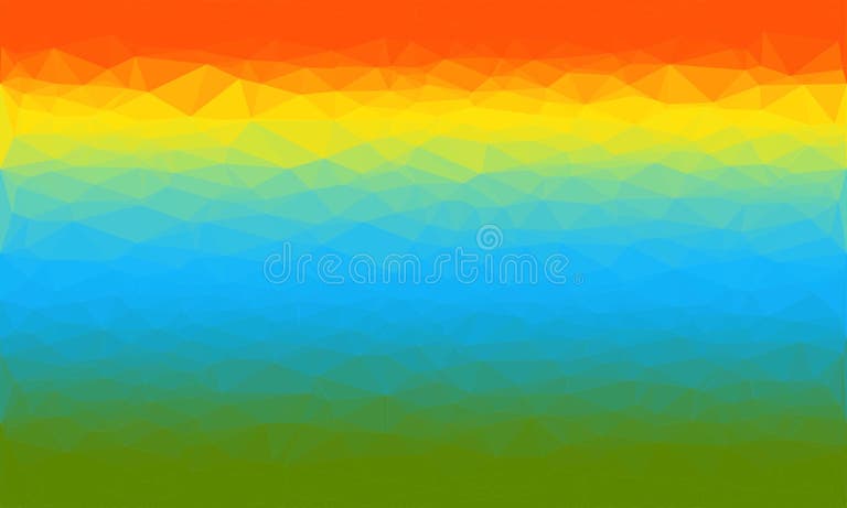 Abstract Polygon Background with Colors of Sunset, Clouds and Grass ...