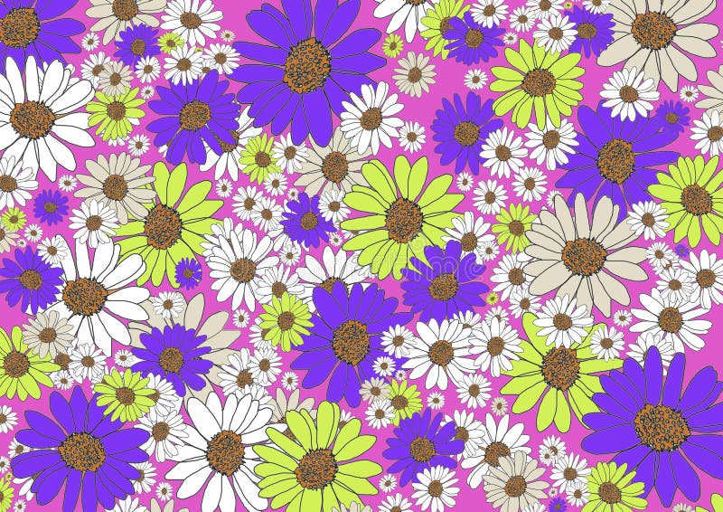 Modern Pattern with Daisies. Stock Illustration - Illustration of ...