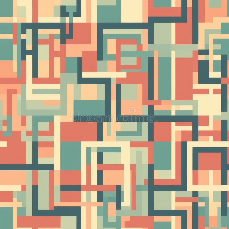 Modern Pattern with Overlapping Squares in Pastel Colors. Infinite ...