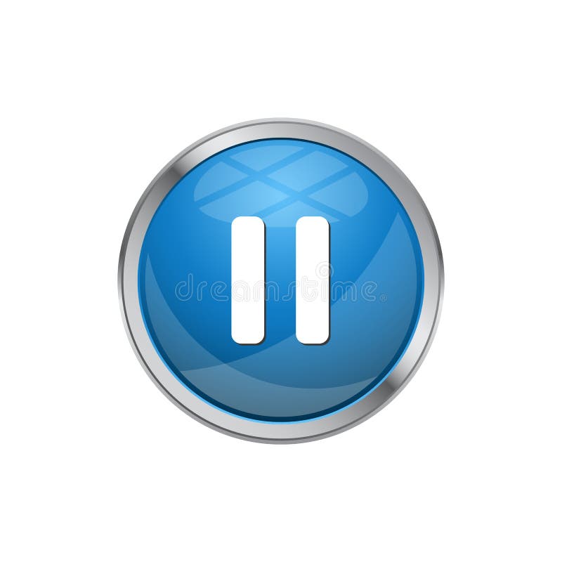 Modern Pause Icon Button Logo Stock Vector - Illustration of computer ...