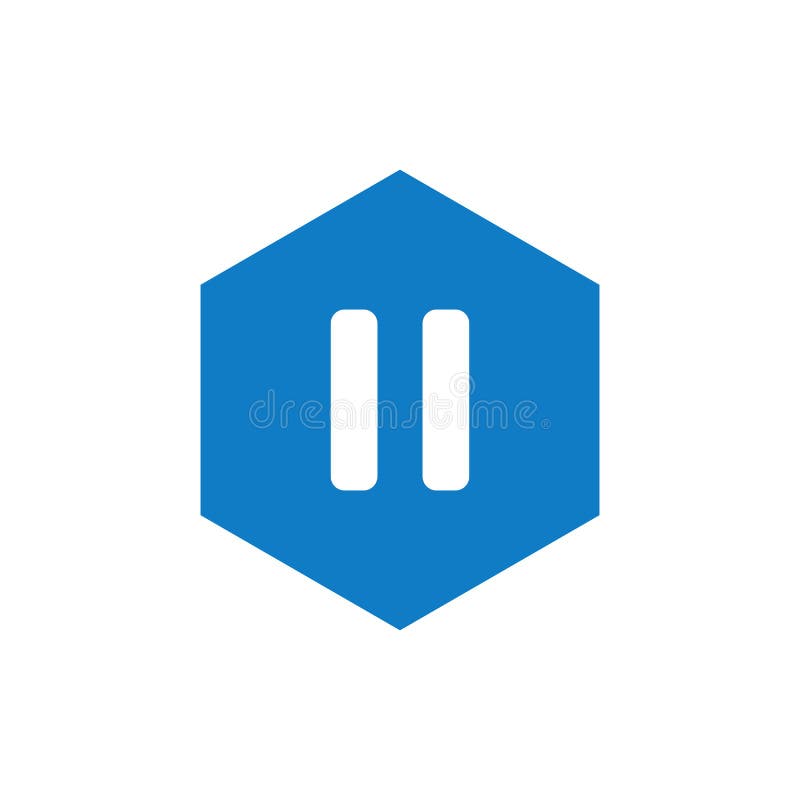 Modern Pause Icon Button Logo Stock Vector - Illustration of computer ...