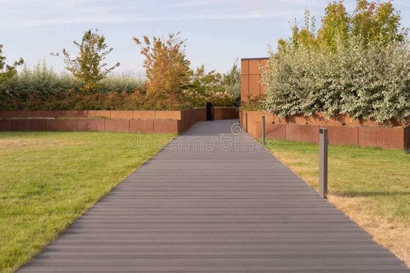 Modern Paved Path stock photo. Image of space, plant - 258947284