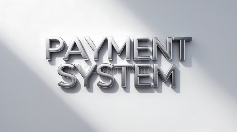 Modern Payment System Typography with Shadow Effect on a Light Surface ...