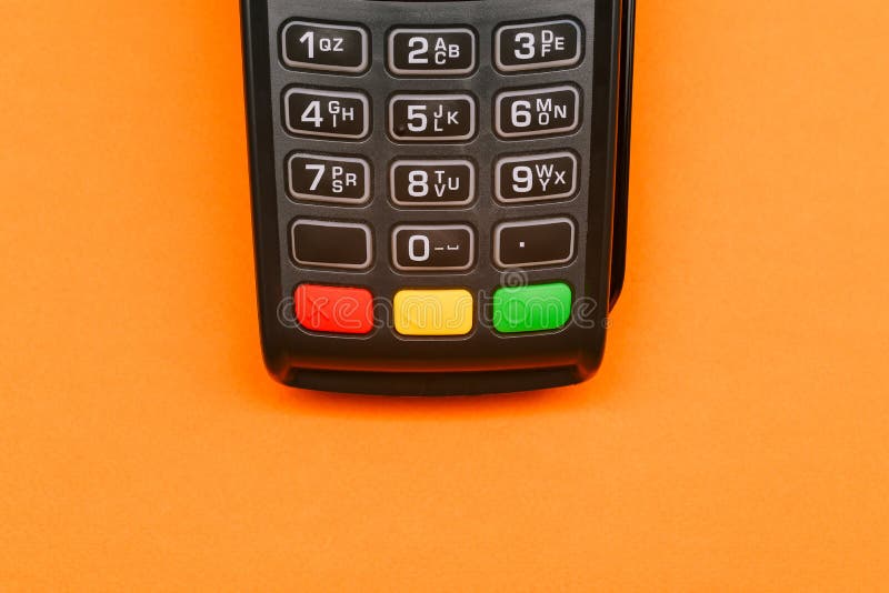 Modern Payment Terminal with Copy Space. Electronic Device for ...