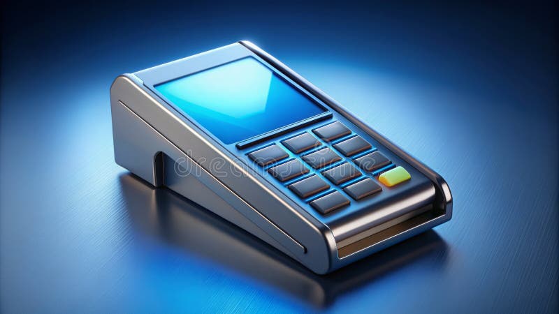 Modern Payment Terminal with Credit Card Seamless Transaction ...