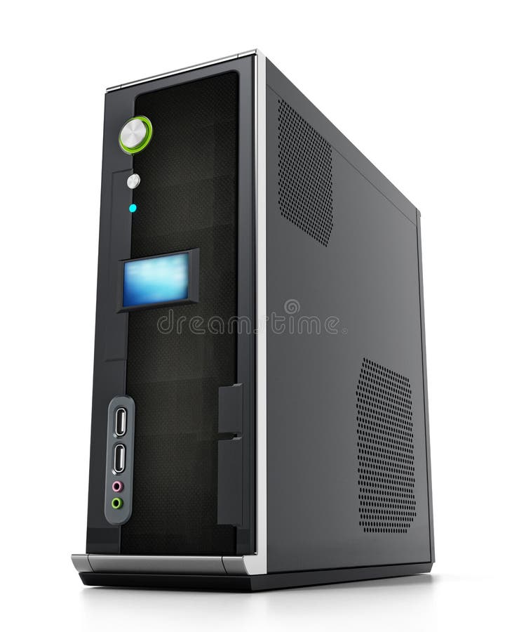 Modern PC Case Isolated on White Background. 3D Illustration Stock ...