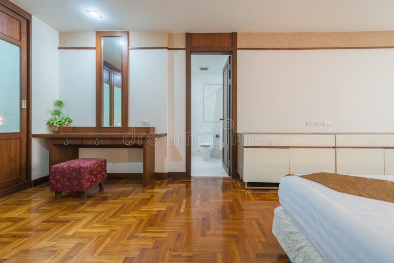 Modern Peaceful Bedroom Interior Design in Apartment. Stock Image ...