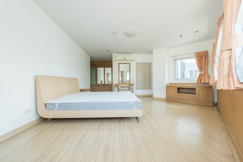 Modern Peaceful Bedroom Interior Design in Apartment. Stock Image ...