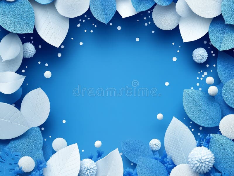 A Modern, Peaceful Design with Dark Blue Curves and Plant Elements on a ...