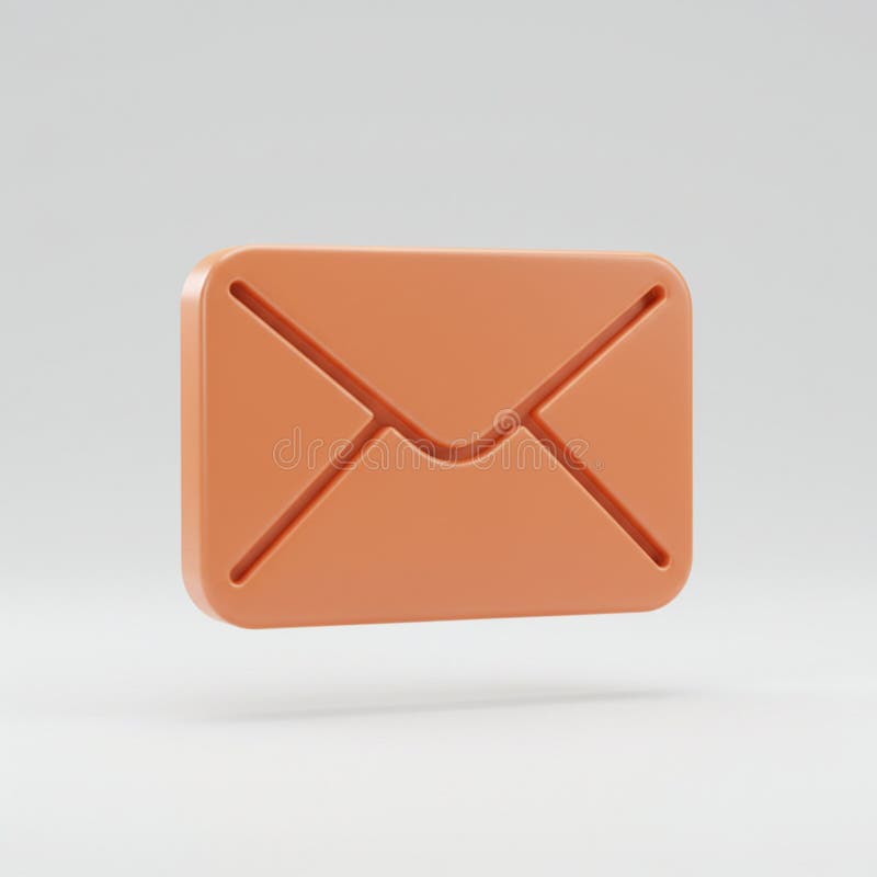 Modern Peach Email Icon Digital Graphic Design Element 3D Web Post ...