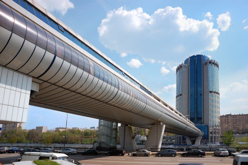 Modern pedestrian bridge stock photo. Image of street - 9413462