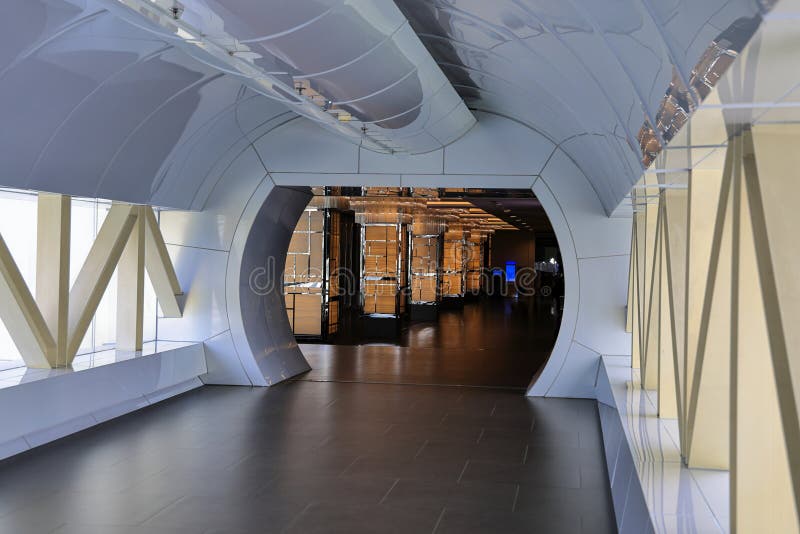 Modern Pedestrian Pathway or Corridor or Hallway between Train Station ...