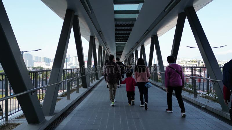 Modern Pedestrian Walkway in Midtown of HK 22 Jan 2023 Stock Video ...