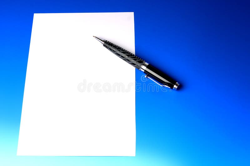 Modern Pen and Sheet of Paper Stock Photo - Image of communications ...