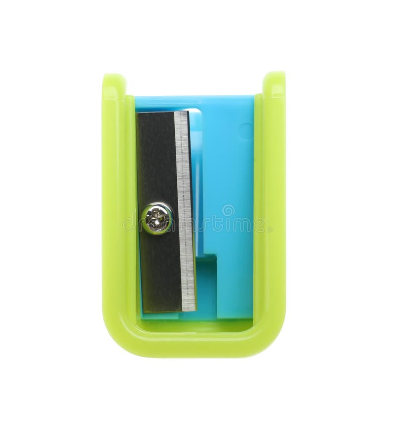 Modern Pencil Sharpener Isolated on White. School Stationery Stock ...