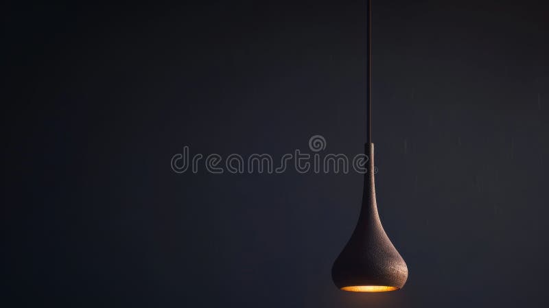 Modern Pendant Light in a Dark Room Stock Image - Image of home ...