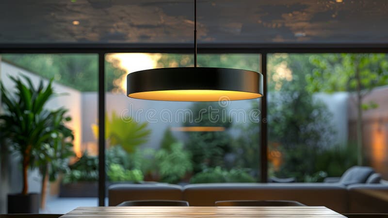 Modern Pendant Light Over Table. Stock Image - Image of contemporary ...