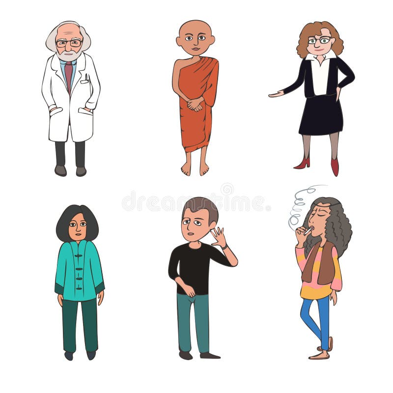 Modern People Cartoon Characters Set Stock Vector - Illustration of ...