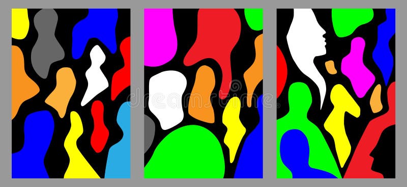 Group of People Abstract Vector Illustration , Multicolored Horizontal ...