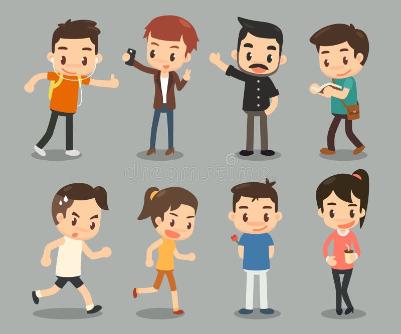 Modern people`s lifestyle. stock illustration. Illustration of people ...