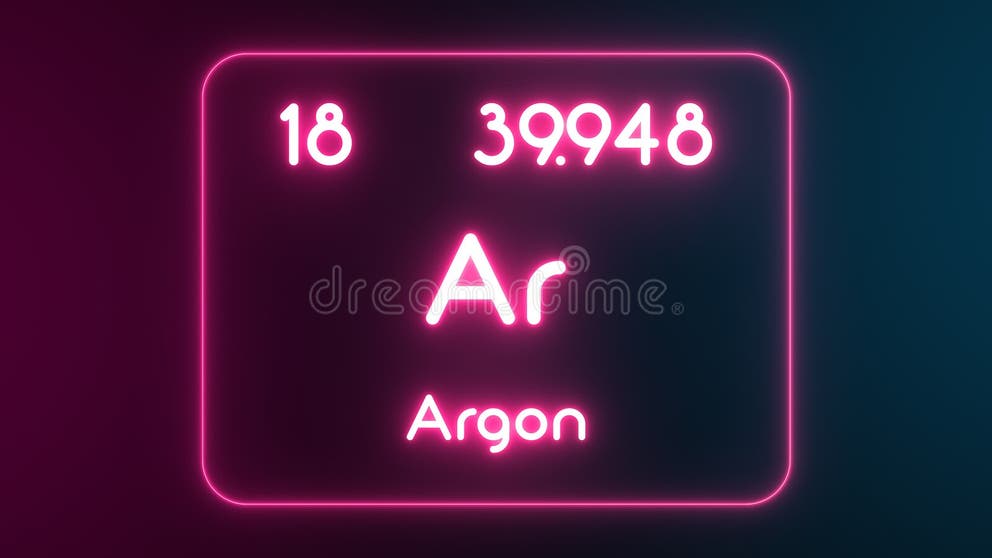 Modern Periodic Table Argon Element Neon Text Illustration Stock ...