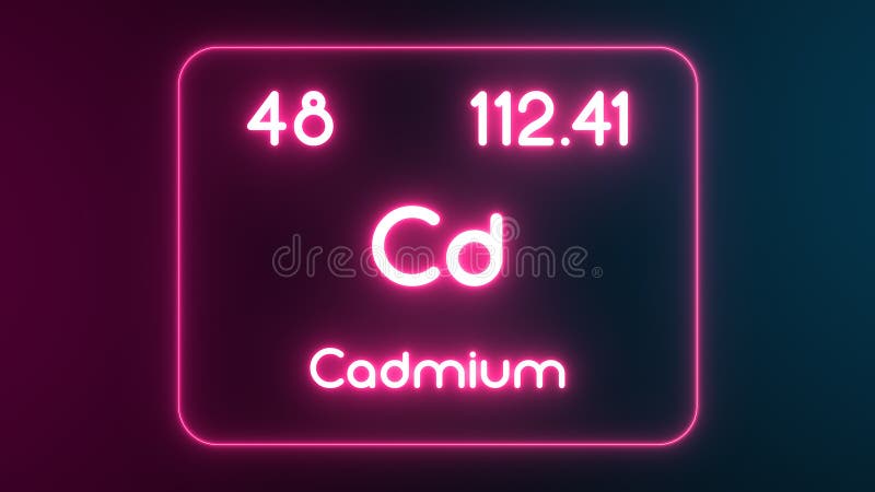 Modern Periodic Table Cadmium Element Neon Text Illustration Stock ...
