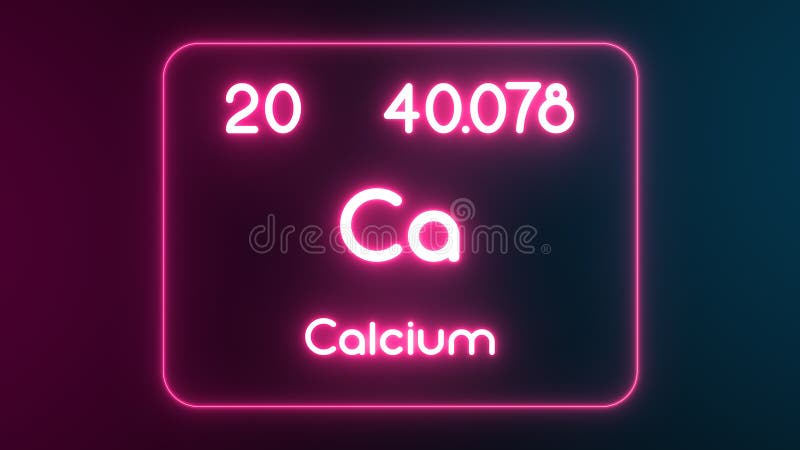 Modern Periodic Table Calcium Element Neon Text Illustration Stock ...