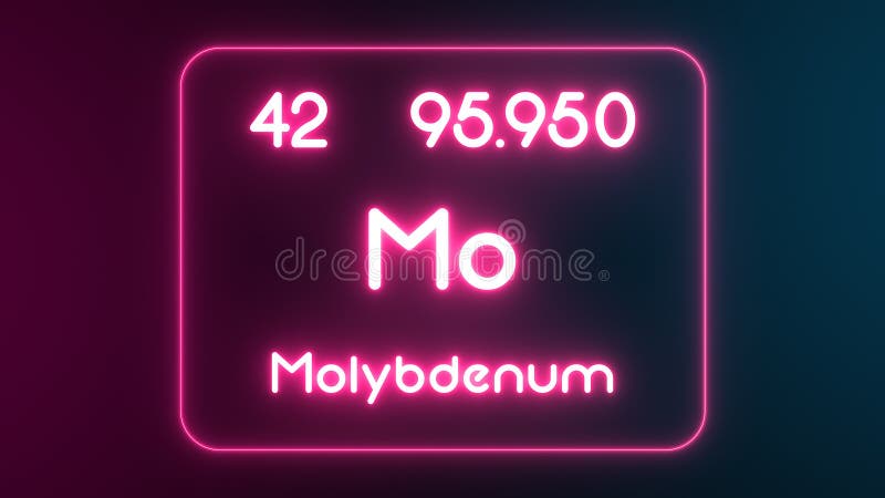 Modern Periodic Table Molybdenum Element Neon Text Illustration Stock ...