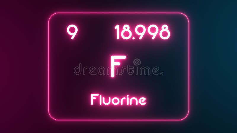 Modern Periodic Table Fluorine Element Neon Text Illustration Stock ...