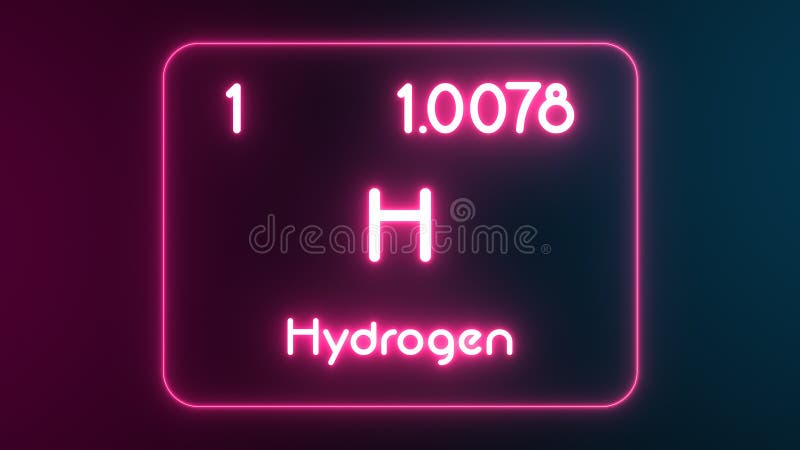 Modern Periodic Table Hydrogen Element Neon Text Illustration Stock ...