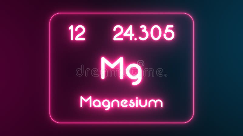 Modern Periodic Table Magnesium Element Neon Text Illustration Stock ...