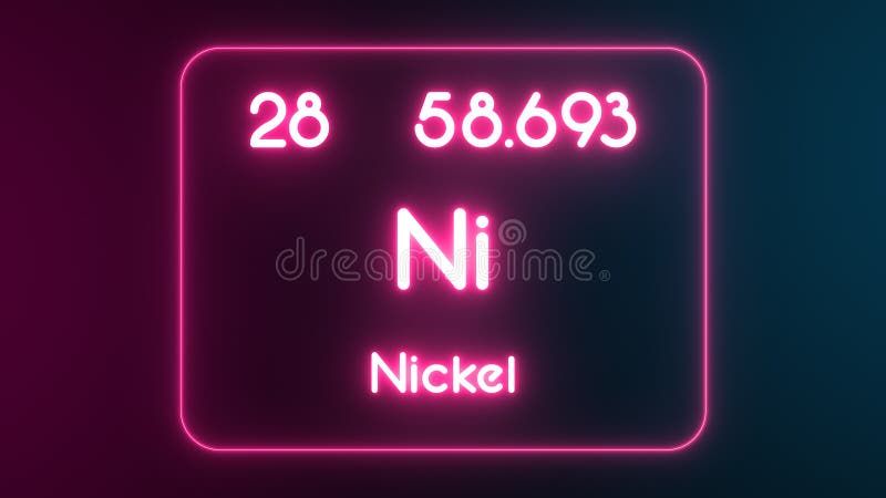 Modern Periodic Table Nickel Element Neon Text Illustration Stock ...
