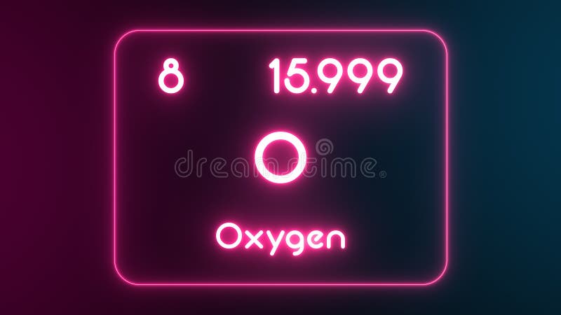 Modern Periodic Table Oxygen Element Neon Text Illustration Stock ...
