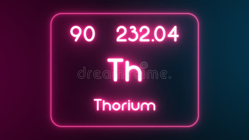 Modern Periodic Table Thorium Element Neon Text Illustration Stock ...
