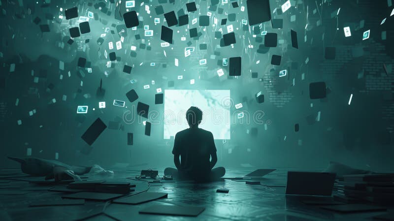 Modern Person Experiencing Fear of Missing Out while Scrolling Online ...