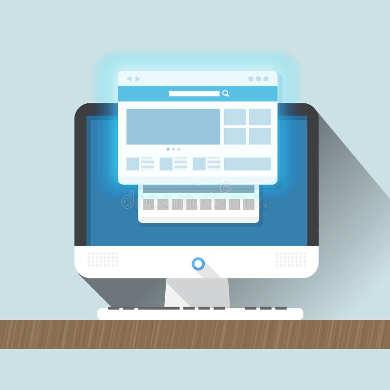 Modern Personal Computer with a Browser Stock Vector - Illustration of ...