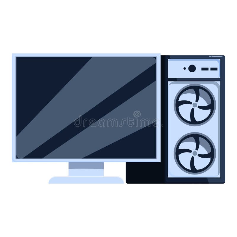 Modern Personal Computer Displaying Empty Screen with System Unit Stock ...