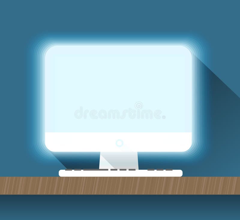 Modern Personal Computer Flat Design Illustration Stock Vector ...